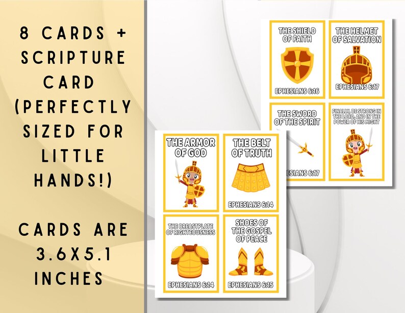 Armor of God Flash Cards for Kids Church Activity for Sunday School ...