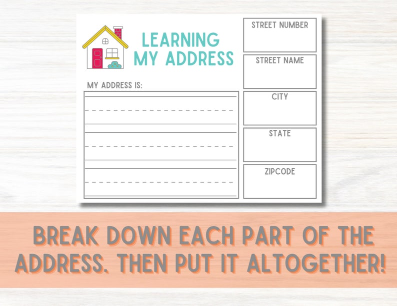 How to Teach Address Worksheet Resource for Kids Address Guide to ...