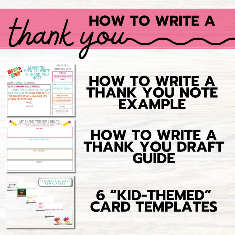 Thank You Note for Elementary Student Thank You Note Worksheet for ...