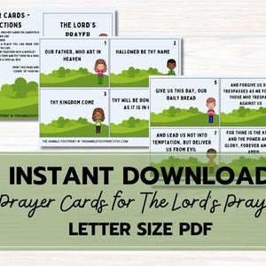 The Lords Prayer for Kids Prayer Cards for Praying the Lords Prayer for ...
