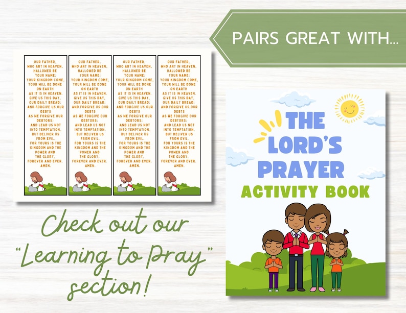 The Lords Prayer for Kids Prayer Cards for Praying the Lords Prayer for ...