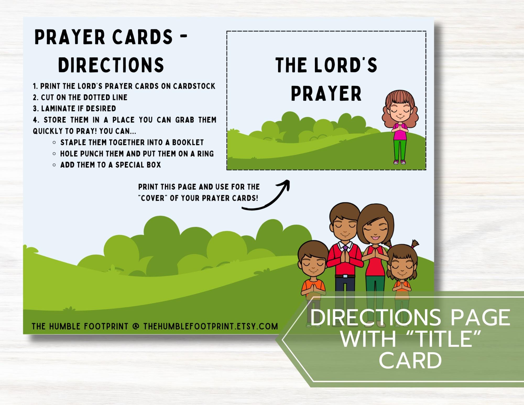 The Lords Prayer for Kids Prayer Cards for Praying the Lords Prayer for ...