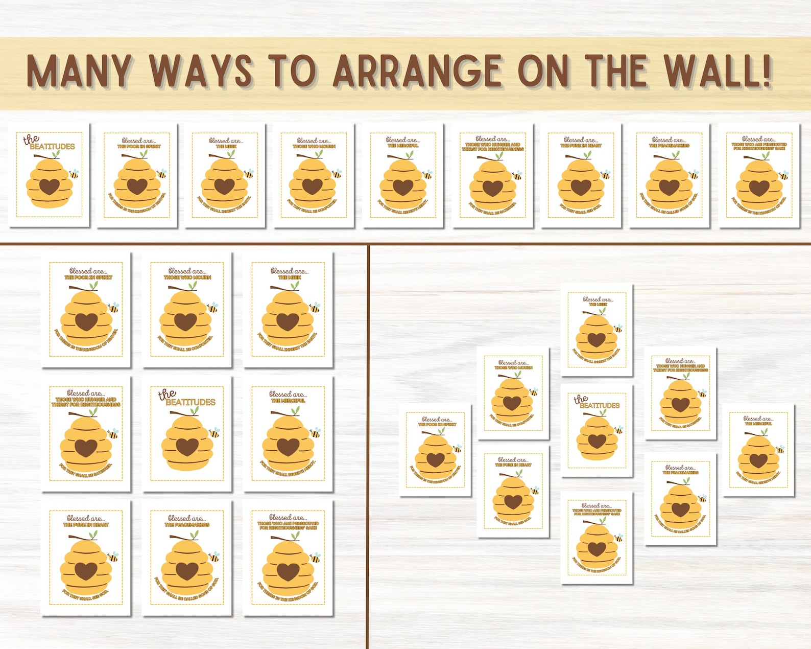 Beatitudes Posters for Sunday School Wall Art Decor for Church Children ...