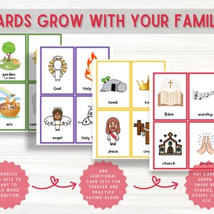 Bible Sight Words Flash Cards Printable Memory Jesus Religious Sunday ...