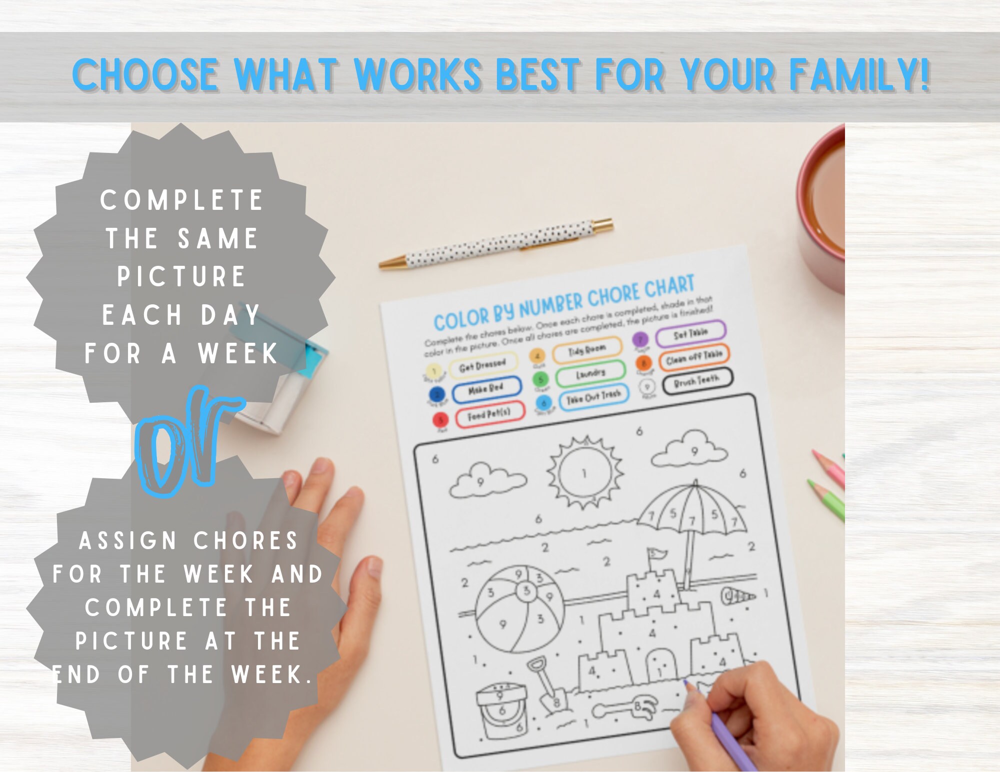 Editable Chore Chart for Kids Chore Chart for Family Cleaning Routine ...
