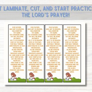 The Lords Prayer Coloring Bookmark for Kids Coloring Book for Learning ...