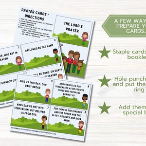 The Lords Prayer for Kids Prayer Cards for Praying the Lords Prayer for ...