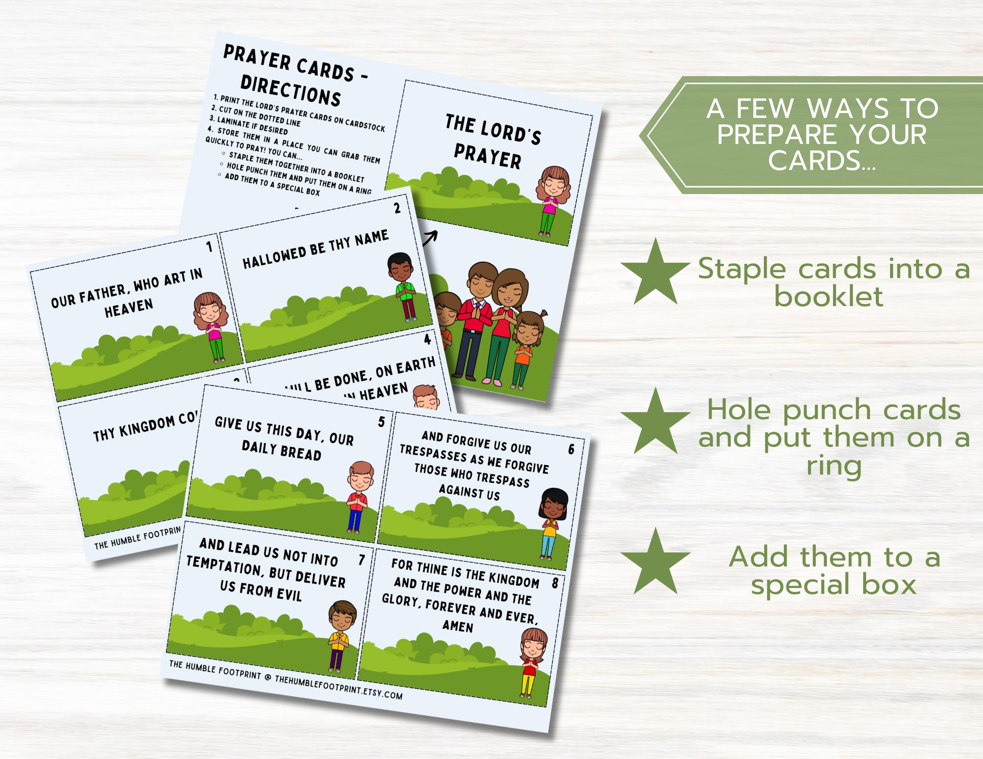 The Lords Prayer for Kids Prayer Cards for Praying the Lords Prayer for ...