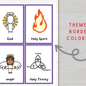 Bible Sight Words Flash Cards Printable Memory Jesus Religious Sunday ...