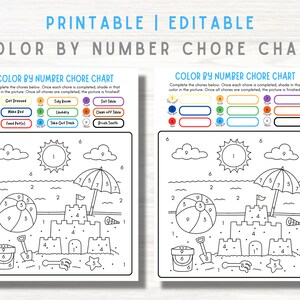 Editable Chore Chart for Kids Chore Chart for Family Cleaning Routine ...