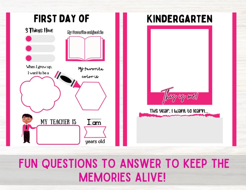 Back to School Activity for First Day of School Photo Book for School ...