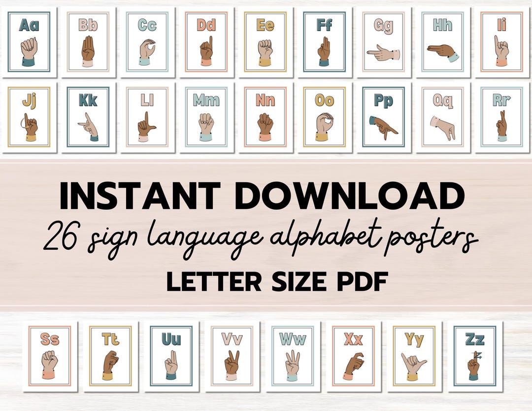 Sign Language Alphabet Posters for ASL Classroom Posters for ...