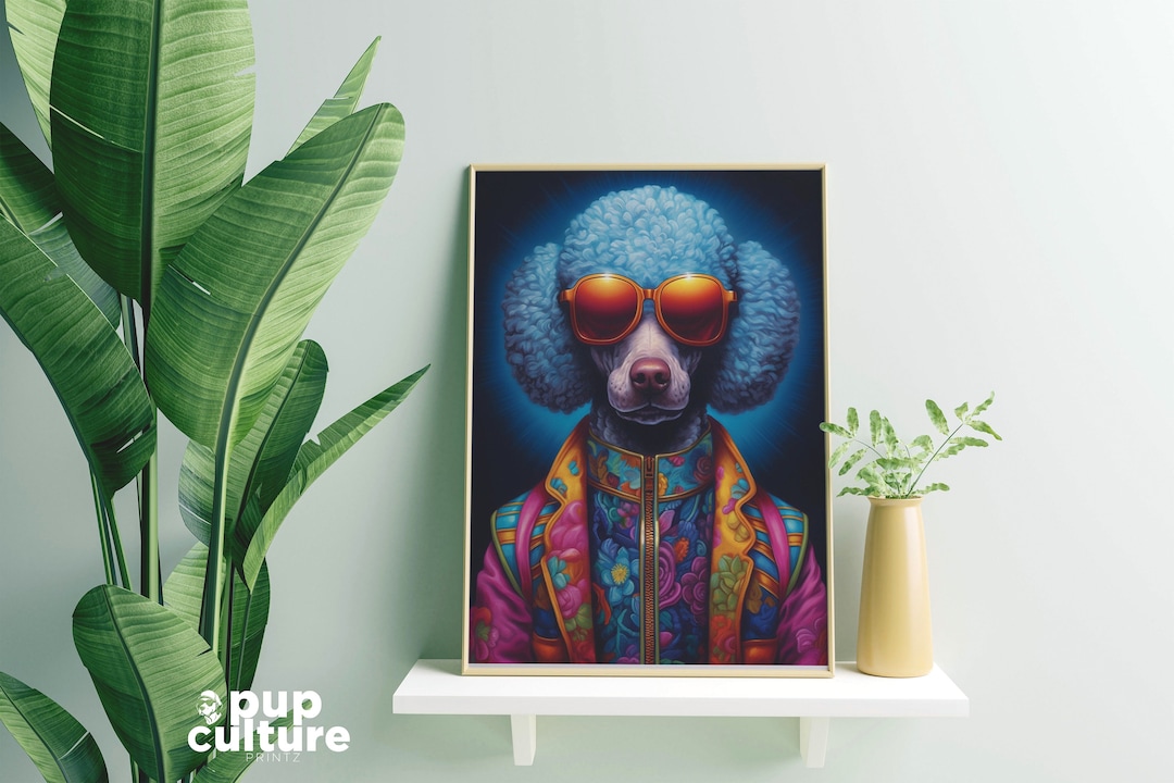Retro Poodle Poster: Vintage-inspired Artwork Puppy - Etsy