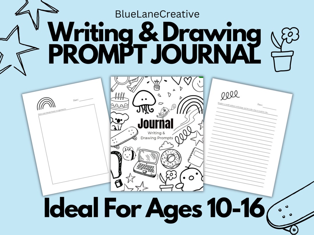 Writing & Drawing Prompt Journal - Etsy