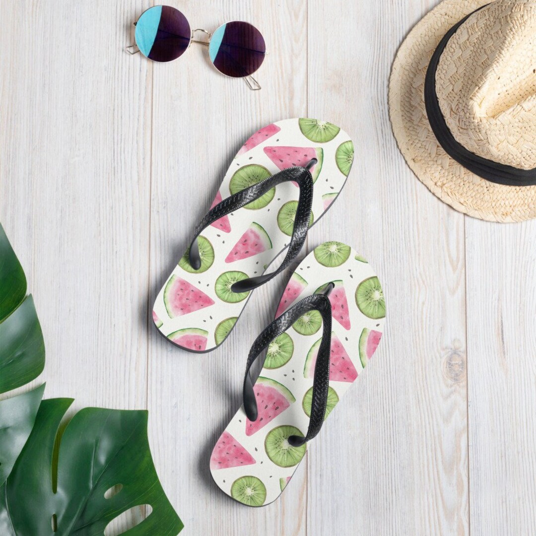 Kiwi Watermelon Breeze Flip-flops, Refreshing Style for Summertime Fun ...