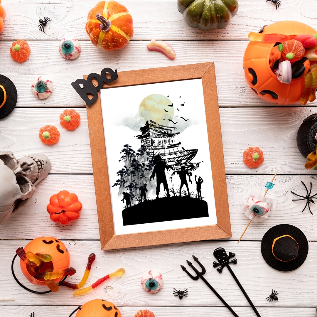 Halloween Zombie Wall Art Creepy Wall Decor Printable Zombie Poster ...