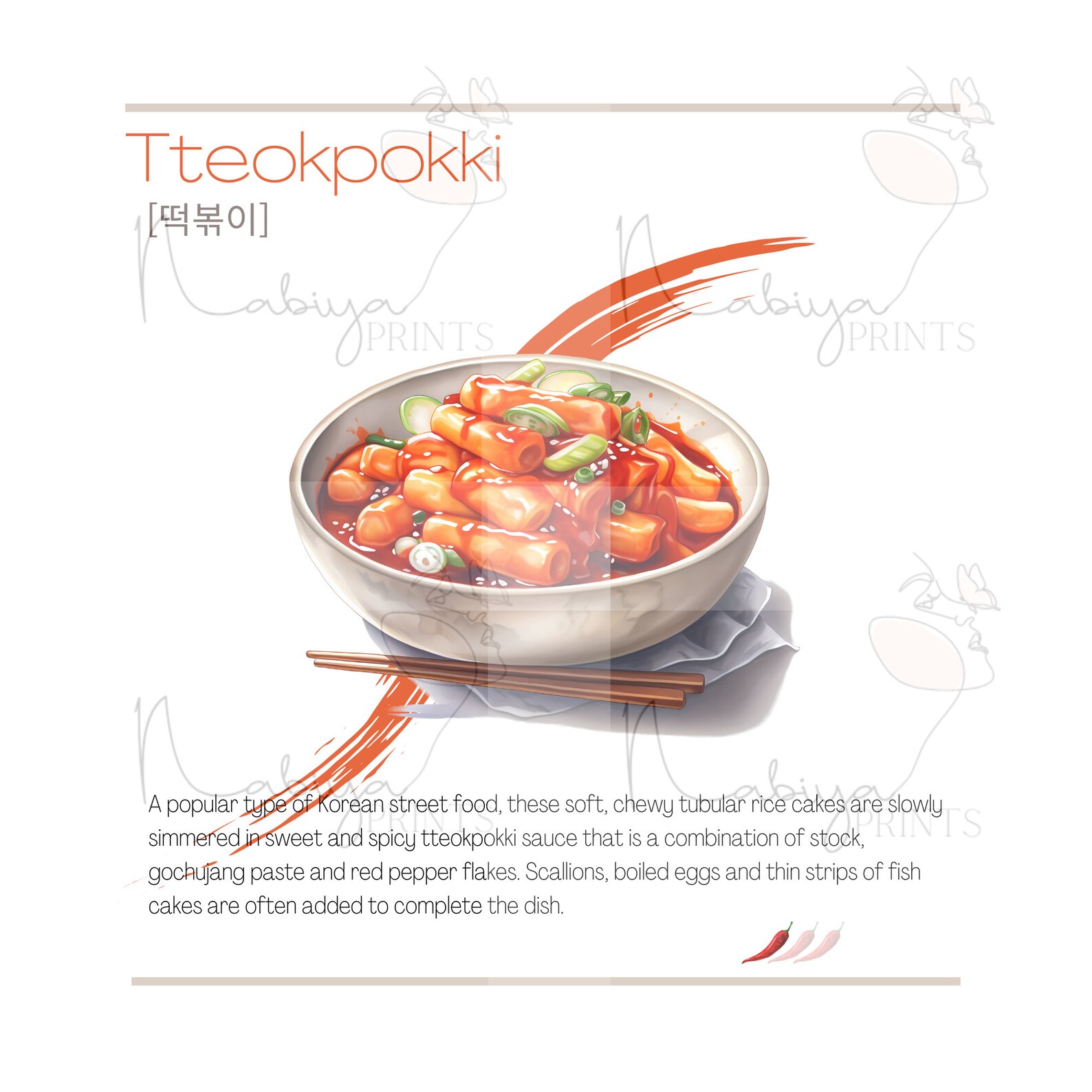 Printable Food Wall Art Korean Food Set Trio Prints Gift Street Food ...