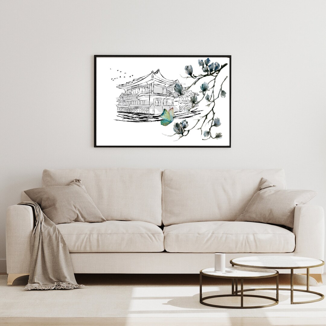 Korean Printable Wall Art | Hanok Wall Decor | Korean Gift | Hanok ...