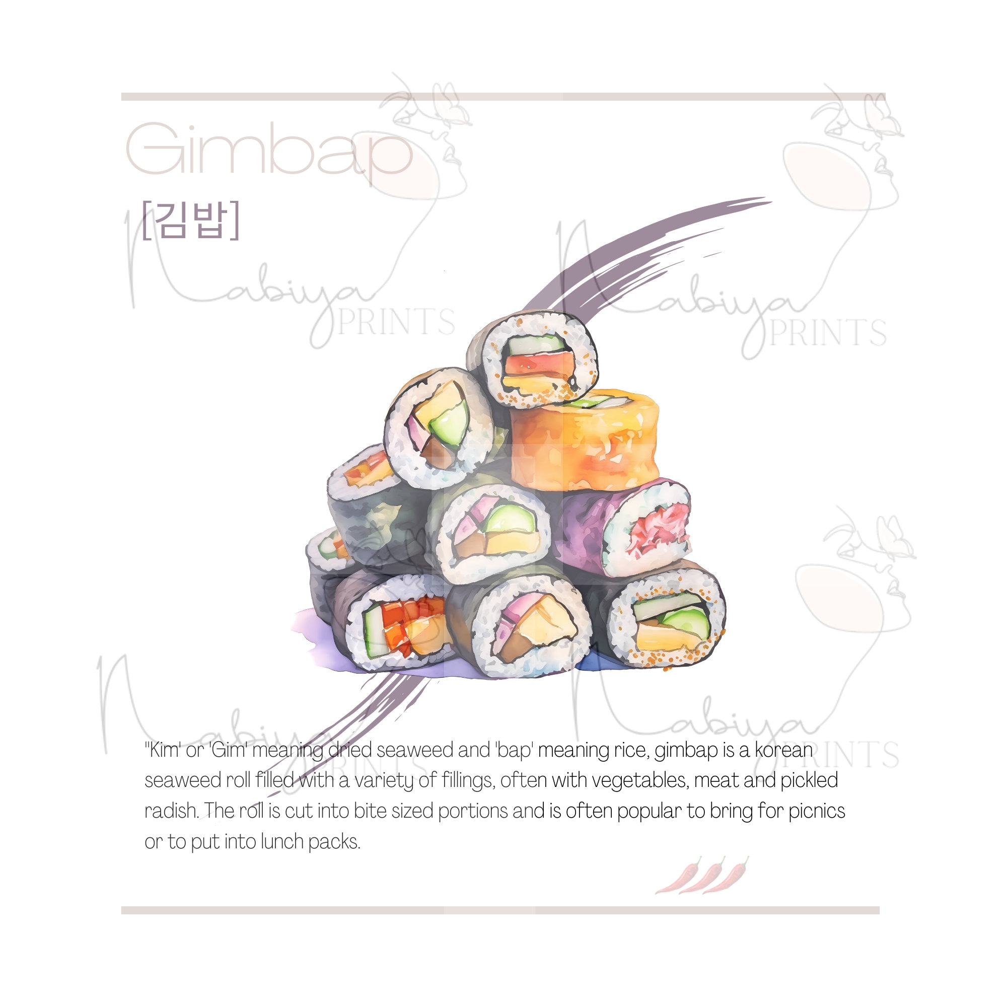Printable Food Wall Art | Korean Food Set | Trio Prints Gift | Street ...