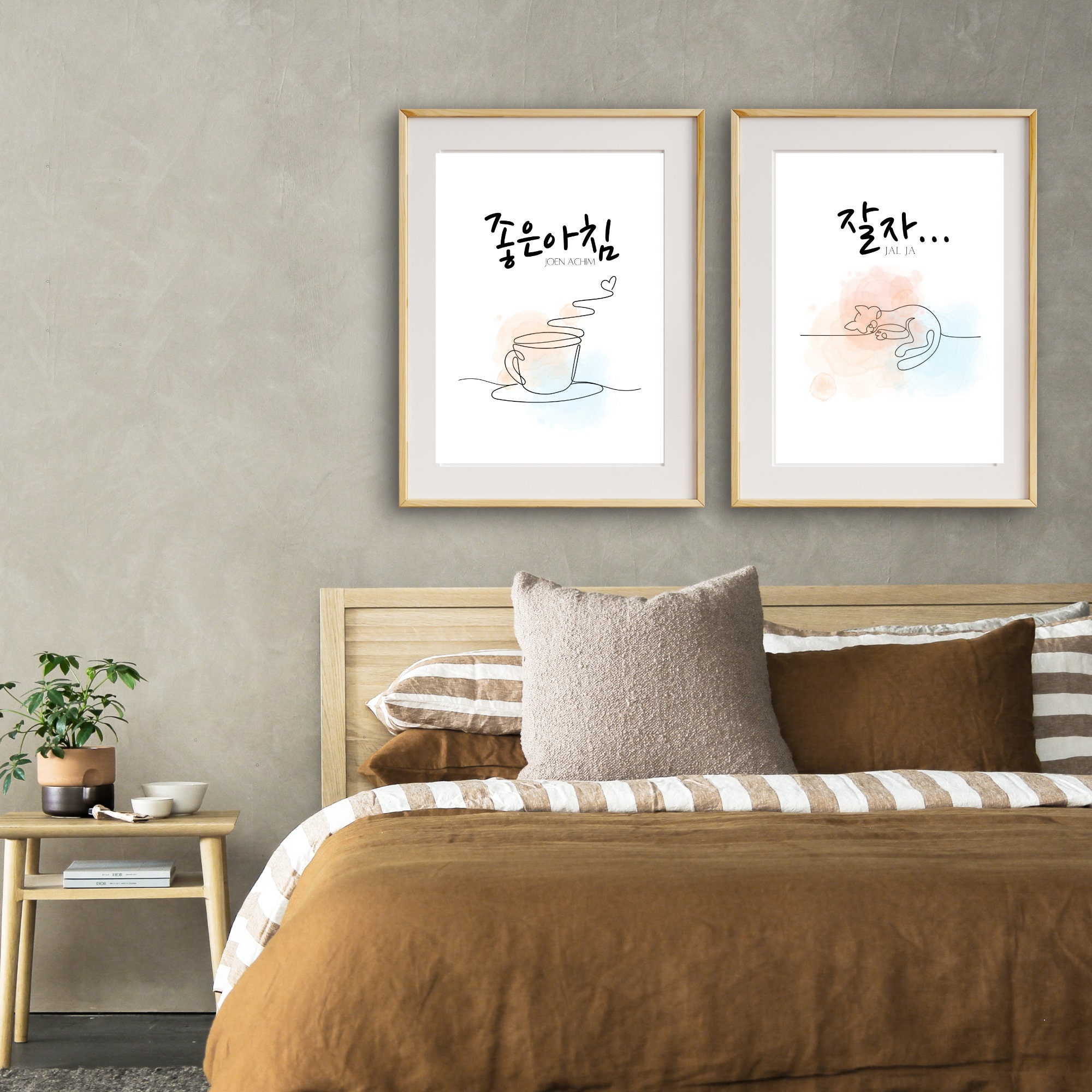 Printable Korean Word Art Printable Art Set Korean Art - Etsy