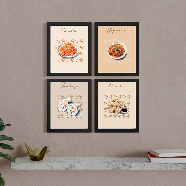 Korean Wall Decor Set | Korean Gift | Seoul Poster | Oriental Painting ...