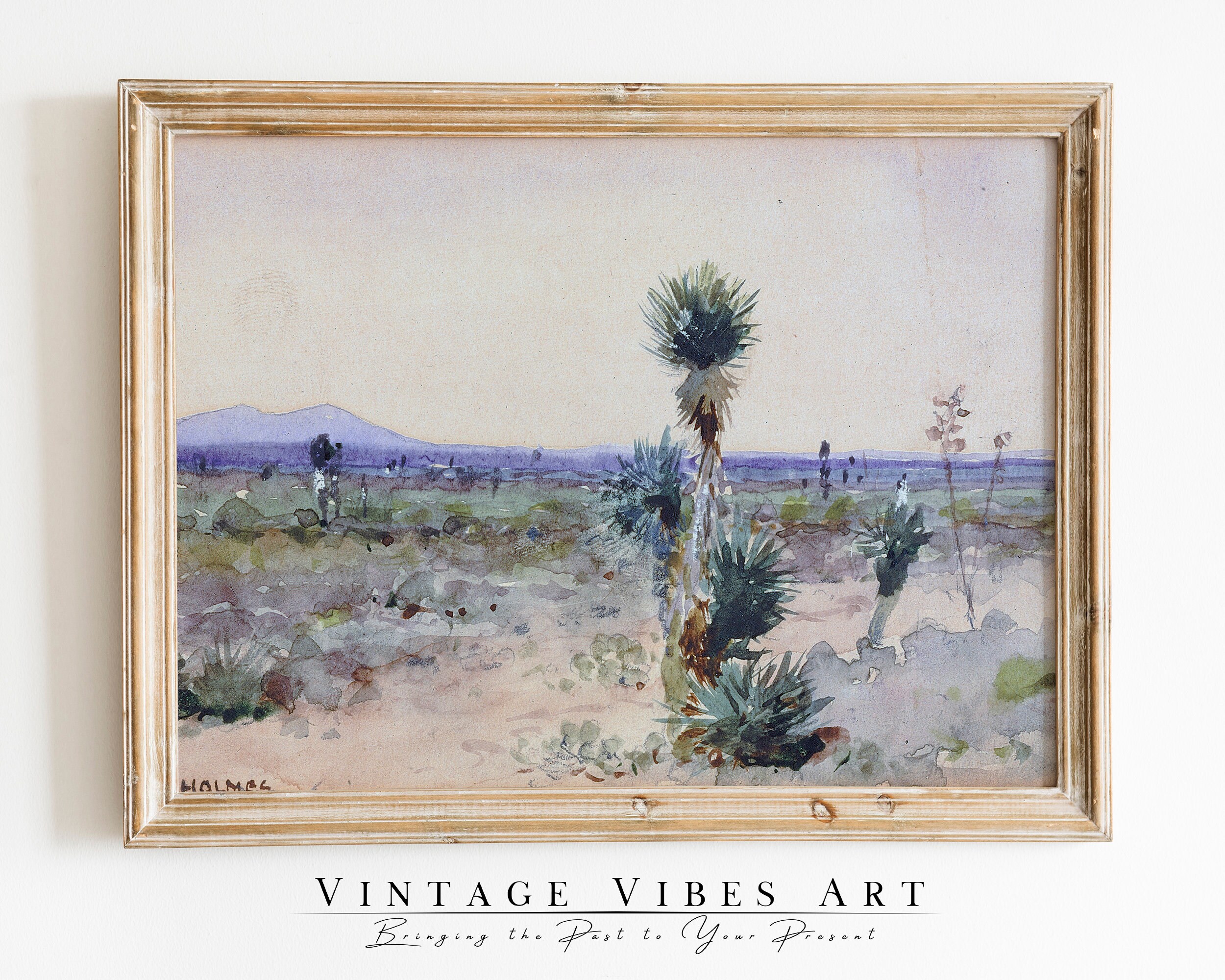 Printable Yucca Plant Watercolor Painting, Mexican Desert Landscape Art ...