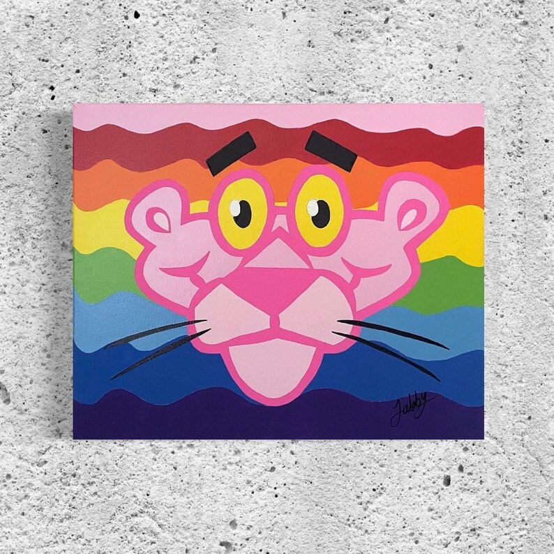 Vibrant Pink Panther Portrait - Etsy