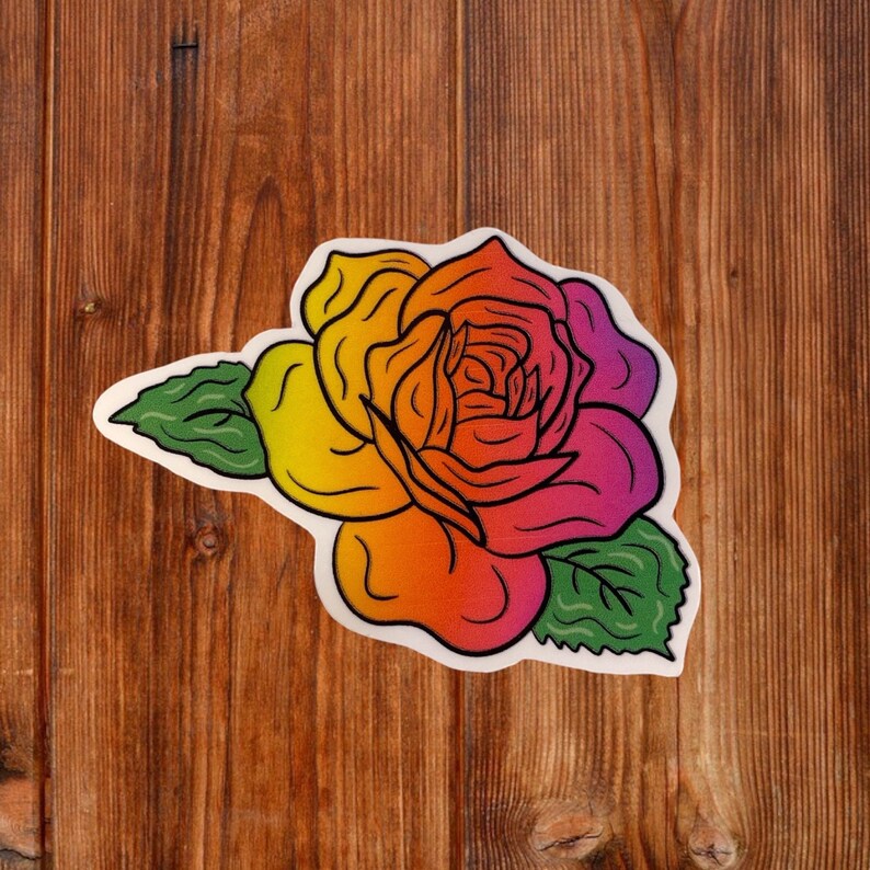 Sunset Rose sticker - Etsy