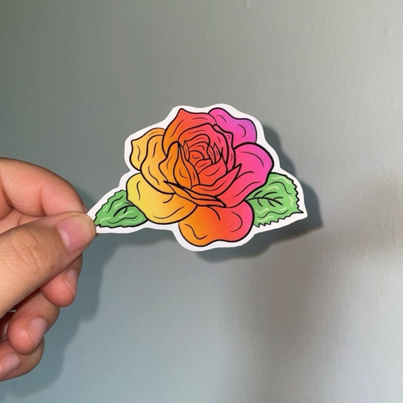 Sunset Rose sticker - Etsy