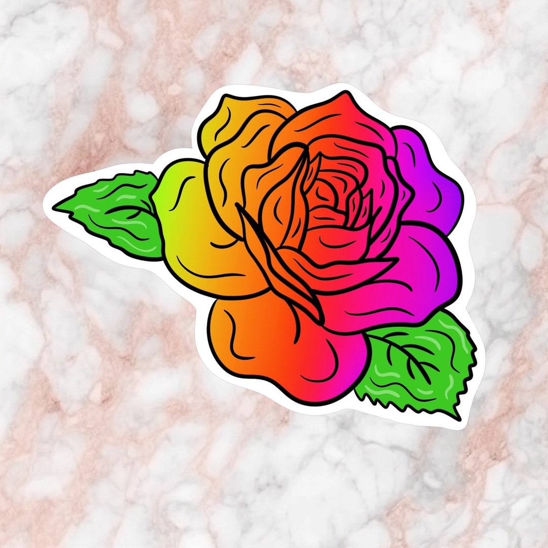 Sunset Rose sticker - Etsy