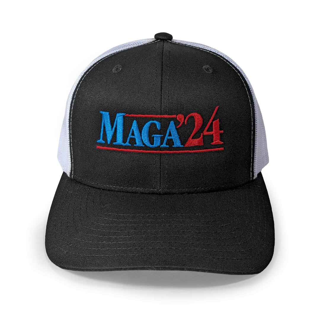 Maga'24 Trucker Hat Retro-inspired Americana Embroidered Cap, Red ...