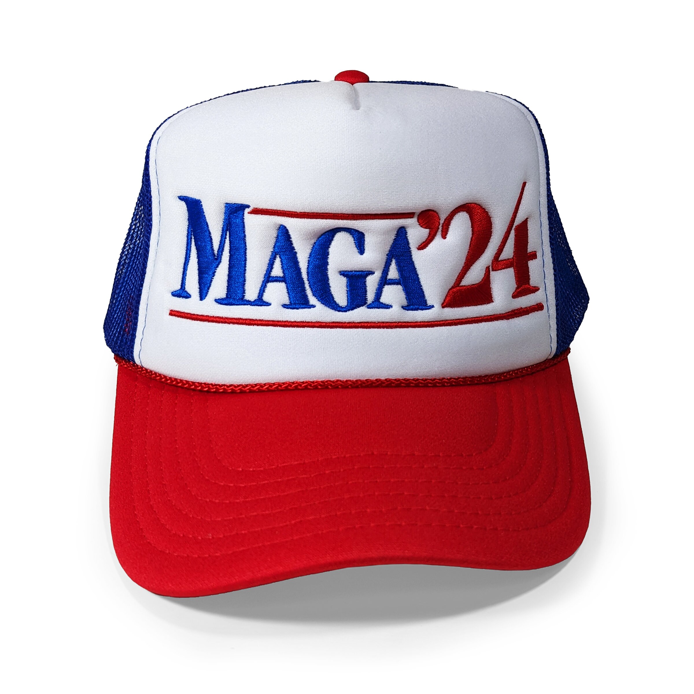 Maga'24 Foam Trucker Hat Retro-inspired Americana Embroidered Cap, Red ...