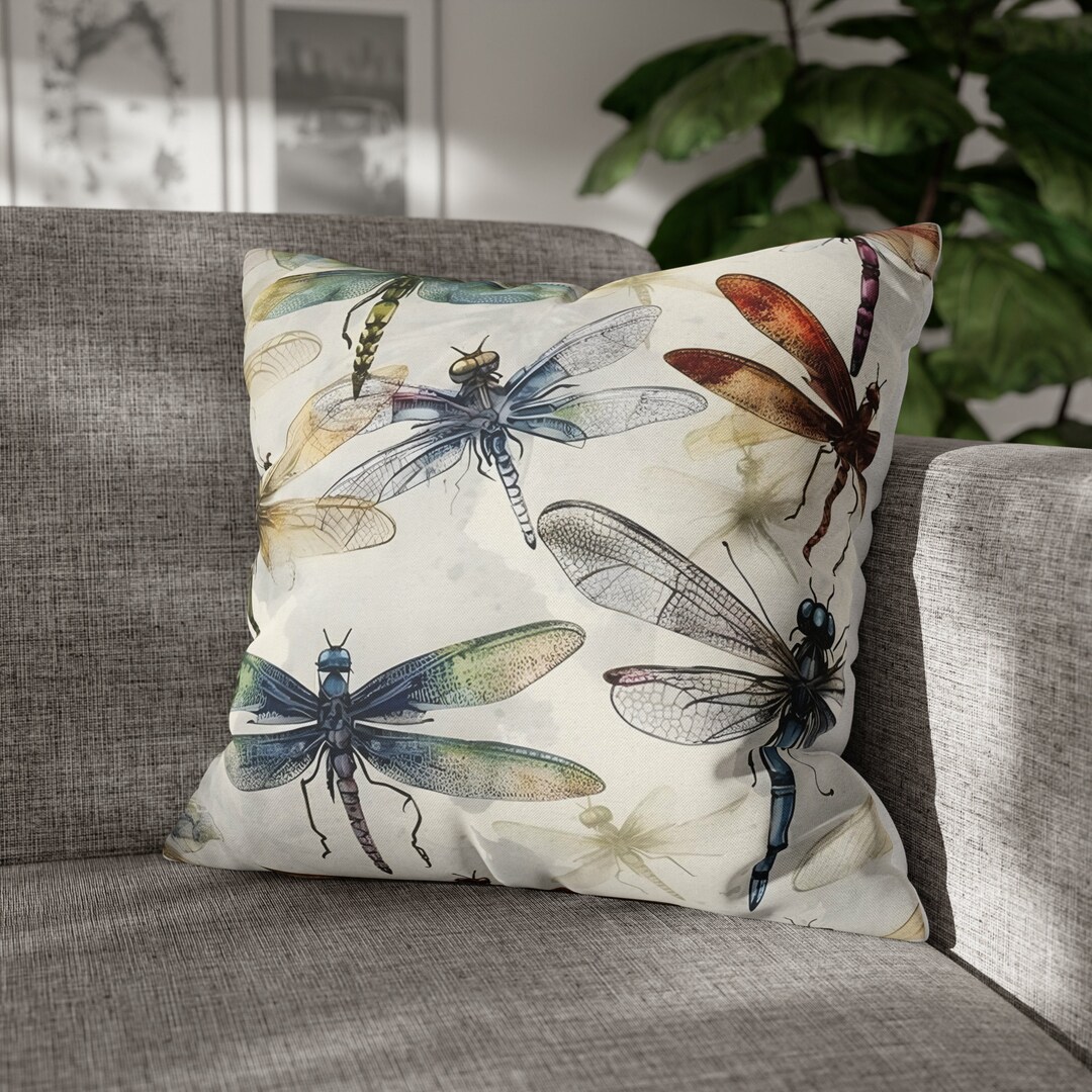 Dragonfly Decorative Throw Pillow Cover Exquisite Pillow Case Cover ...