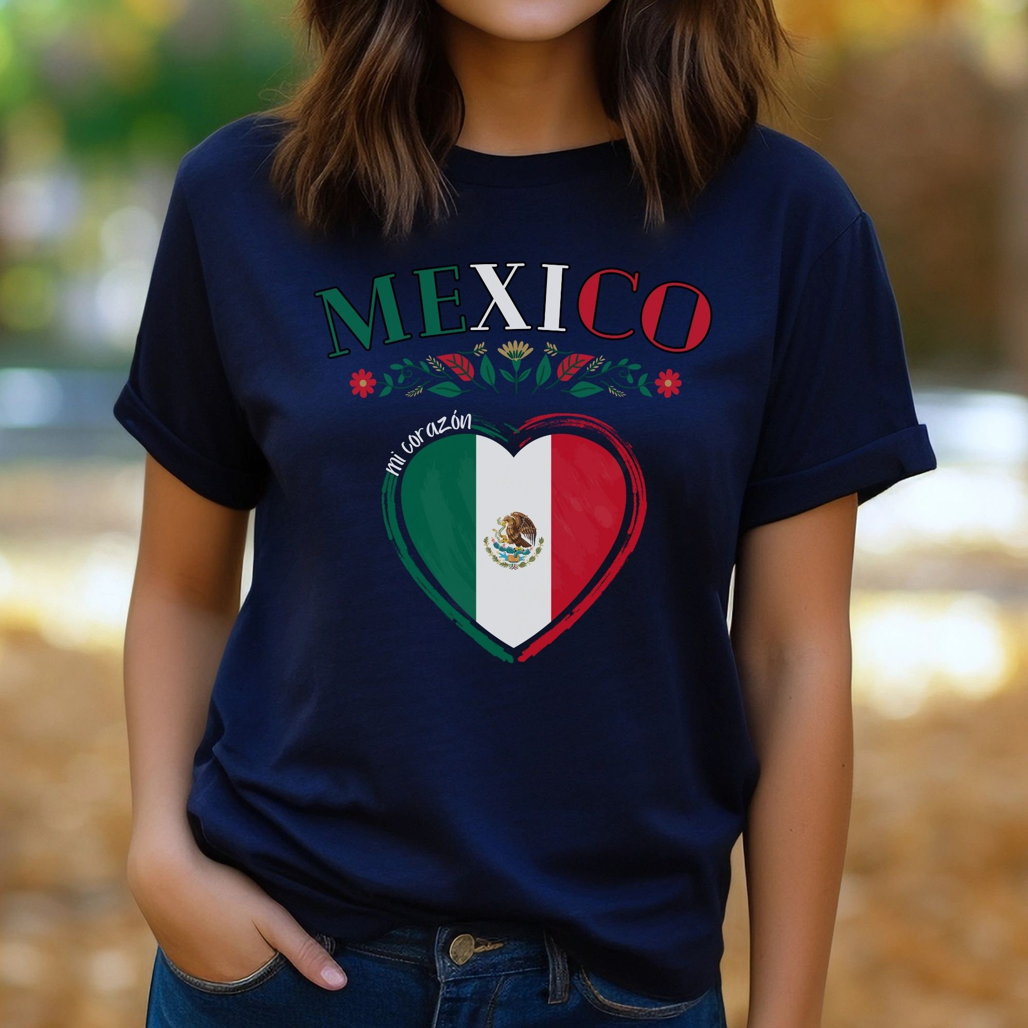 Mexicana Flag Shirt, Mexican Heritage Tee, Mexico Heart T-shirt ...