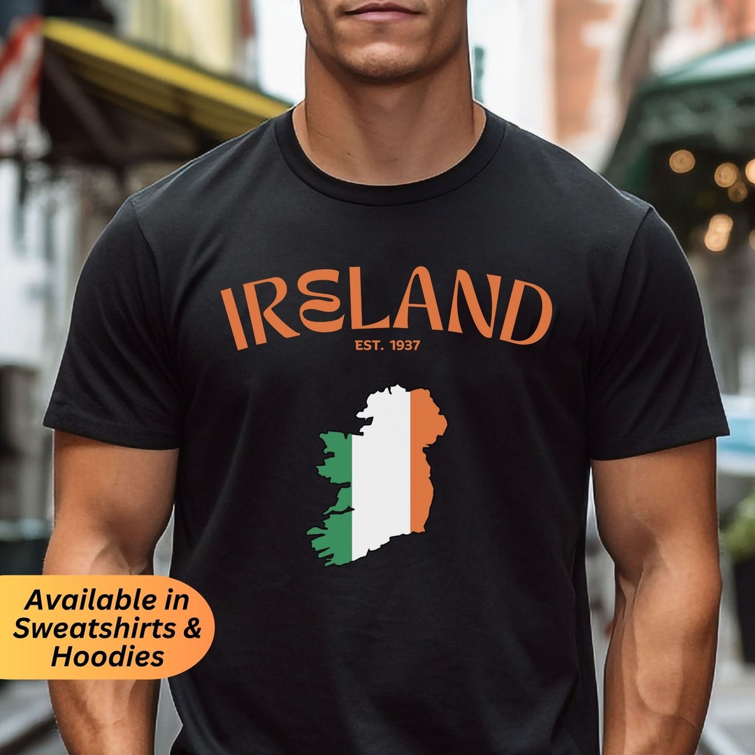 Ireland Map Shirt, Irish Flag Sweatshirt, Eire Pride T-shirt, Emerald ...