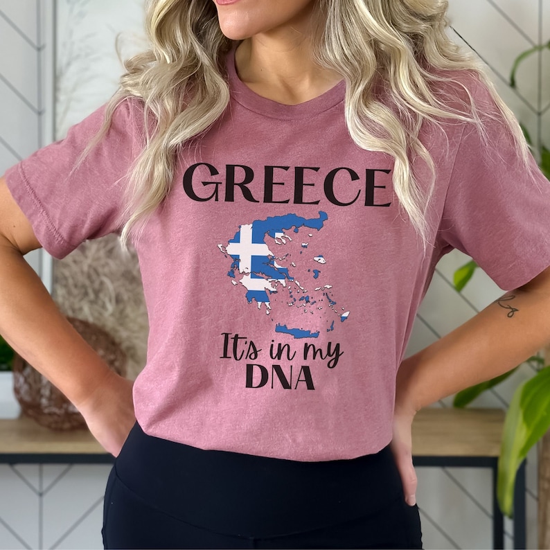 Greece Flag Shirt, Greek Heritage Tshirt With Map & It's in My DNA ...