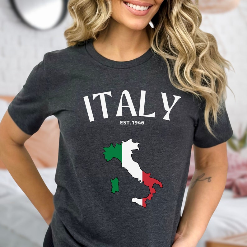 Italy Shirt, Italian Flag Map Design Unisex T-shirt, Cozy Italia Pride ...