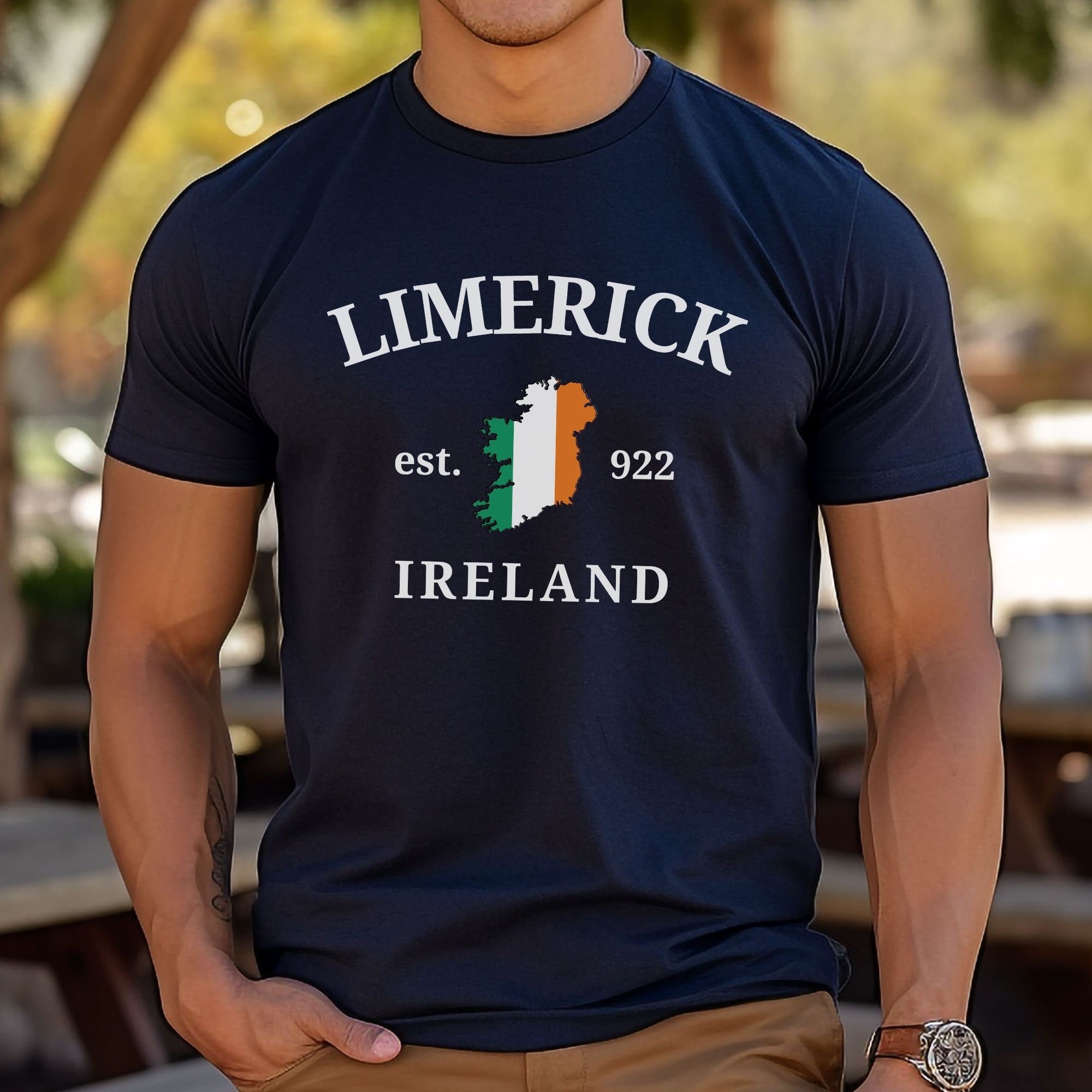 Limerick Shirt, Ireland Map Graphic Tee, Irish Pride Flag T-shirt St ...