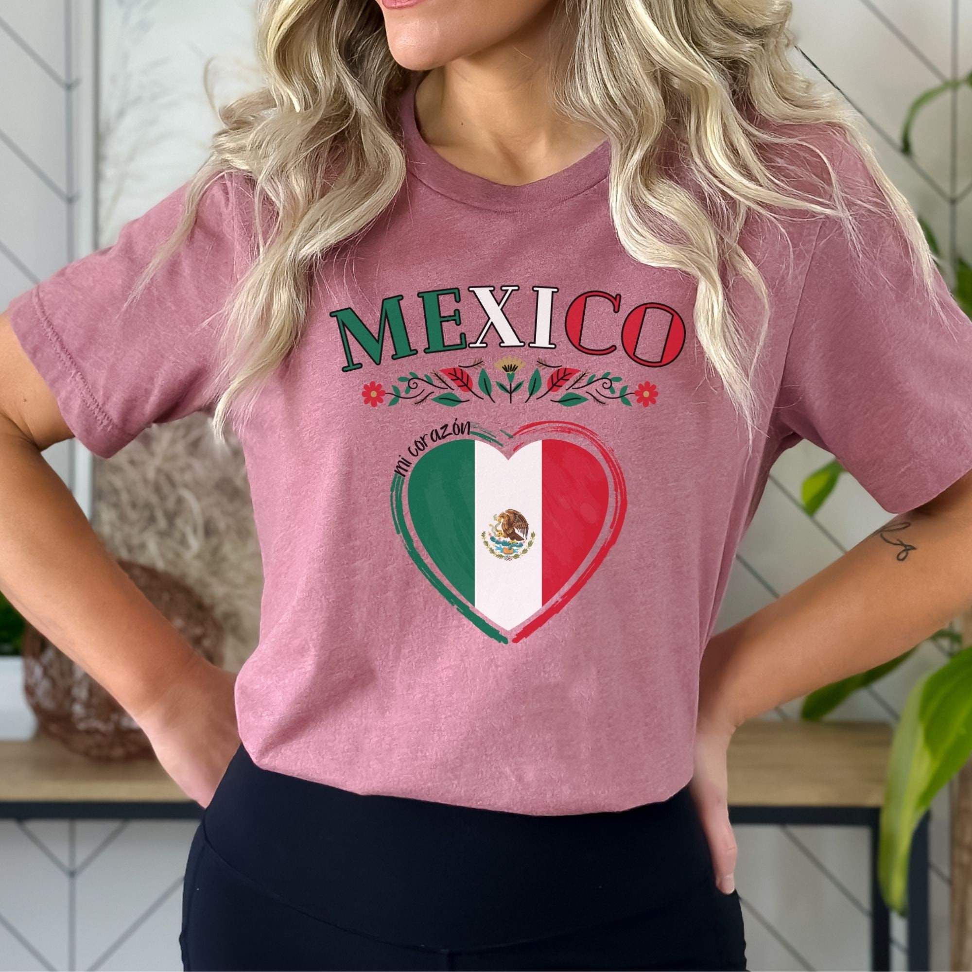 Mexicana Flag Shirt, Mexican Heritage Tee, Mexico Heart T-shirt ...
