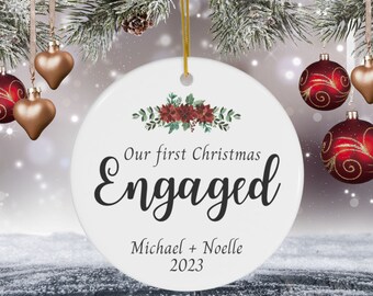 First Christmas Engaged Ornament Personalized Just Engaged - Etsy