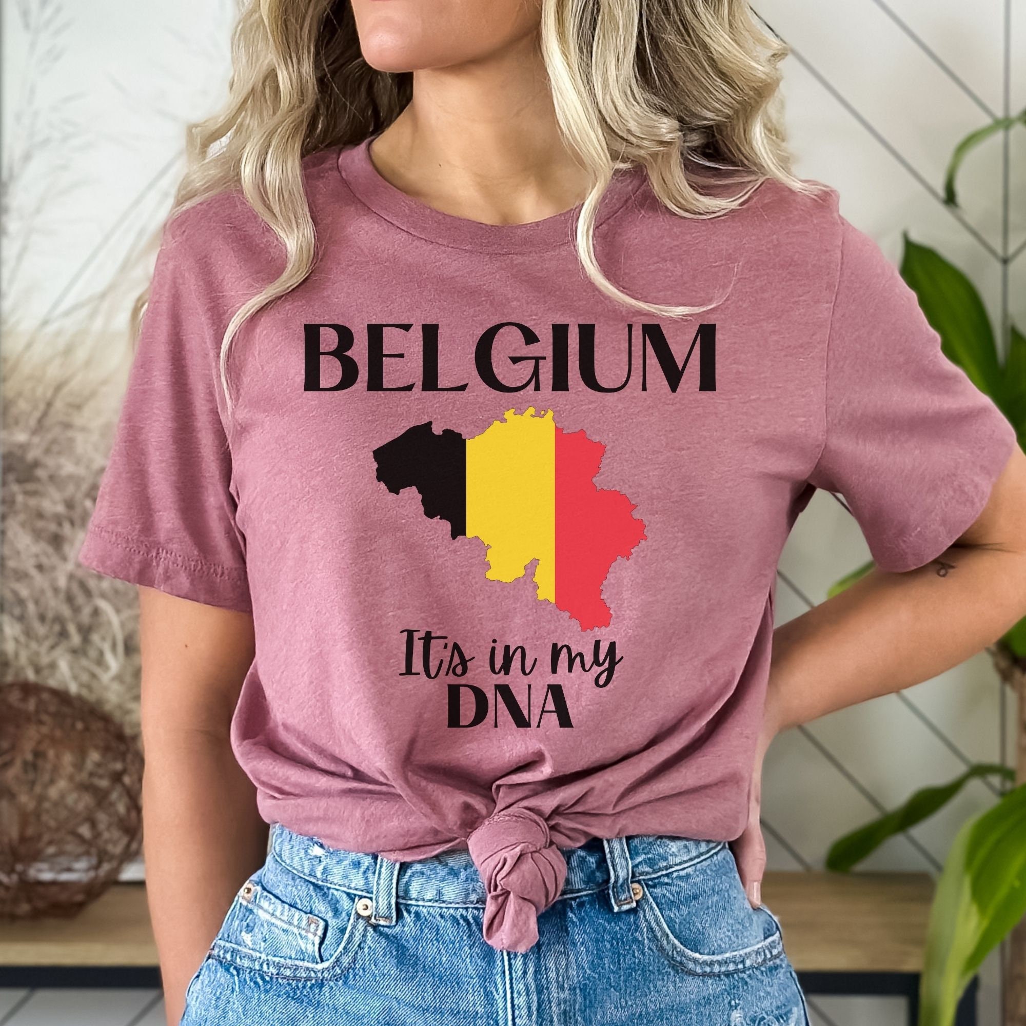 Belgium Flag Shirt, Belgian Heritage DNA T-shirt With Map Graphic Tee ...