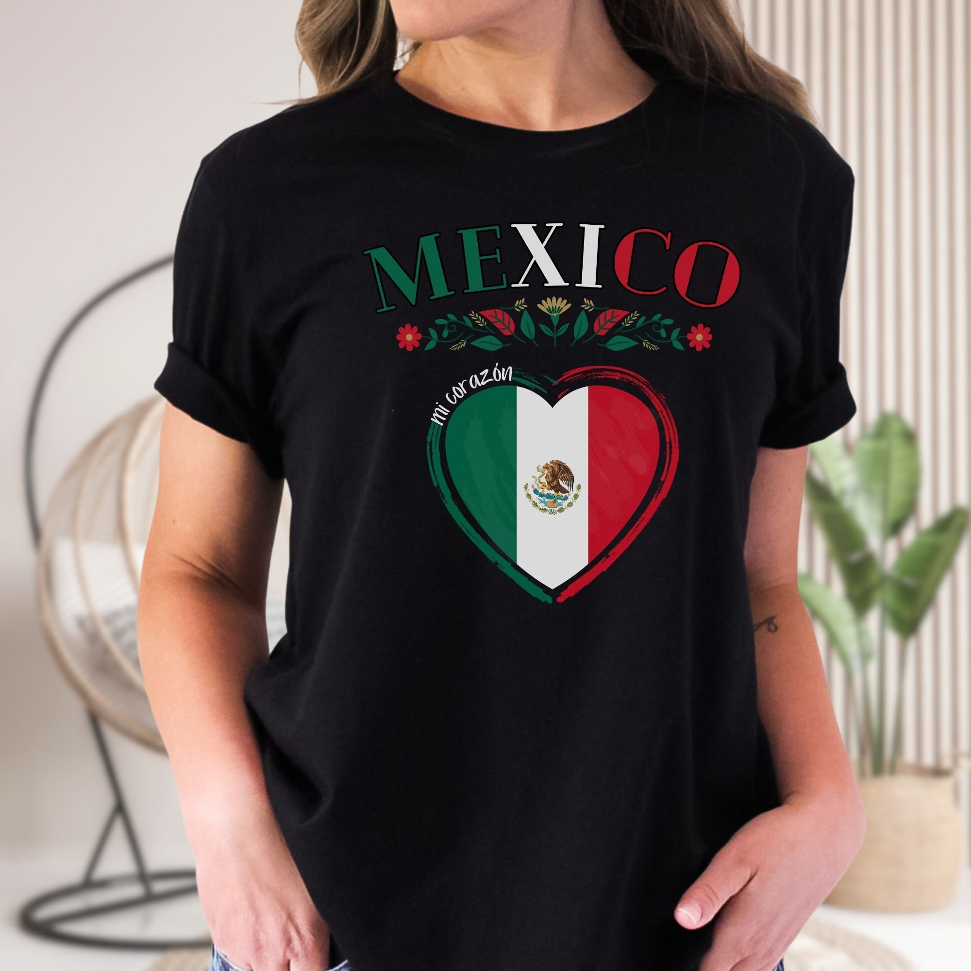 Mexicana Flag Shirt, Mexican Heritage Tee, Mexico Heart T-shirt ...