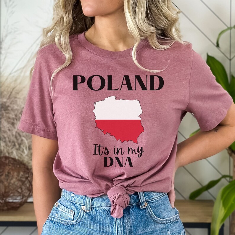 Camiseta con mapa de la bandera de Polonia, regalo del orgullo polaco, camiseta de ADN de la ...