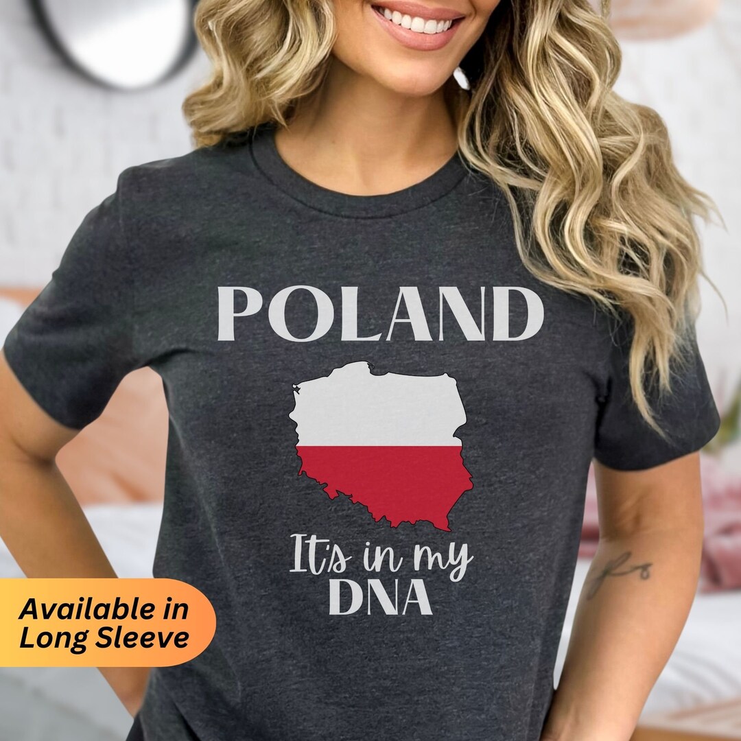 Poland Flag Map Tee, Polish Pride Gift, Polska Heritage DNA T-shirt ...
