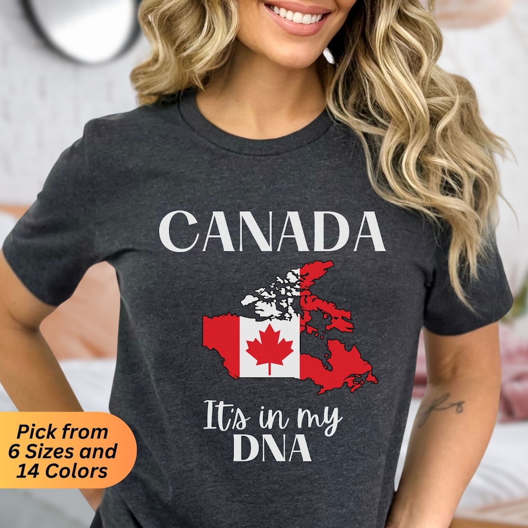 Canada Flag Shirt, Canadian DNA Maple Leaf Shirt, Map of Canada T-shirt ...