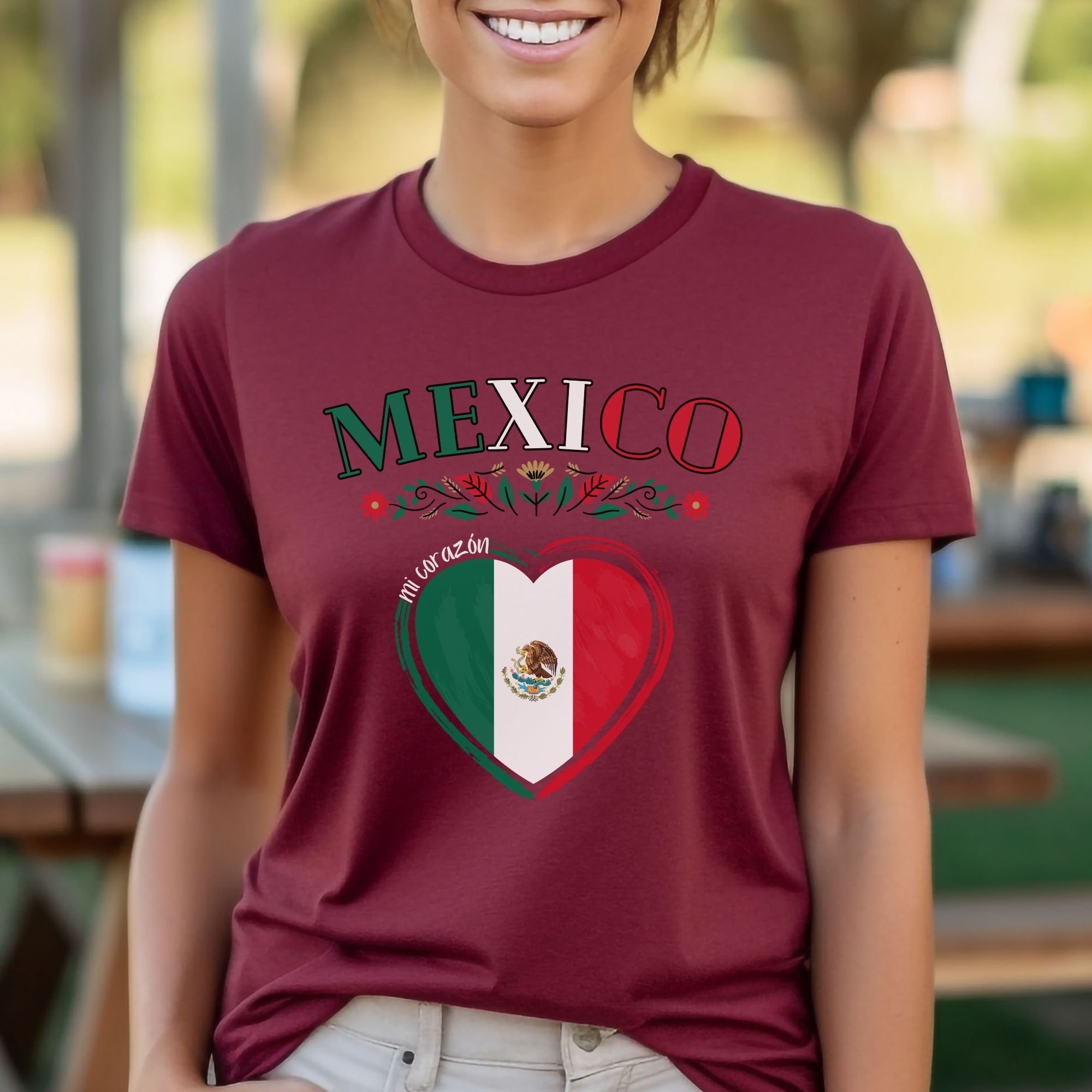 Mexicana Flag Shirt, Mexican Heritage Tee, Mexico Heart T-shirt ...