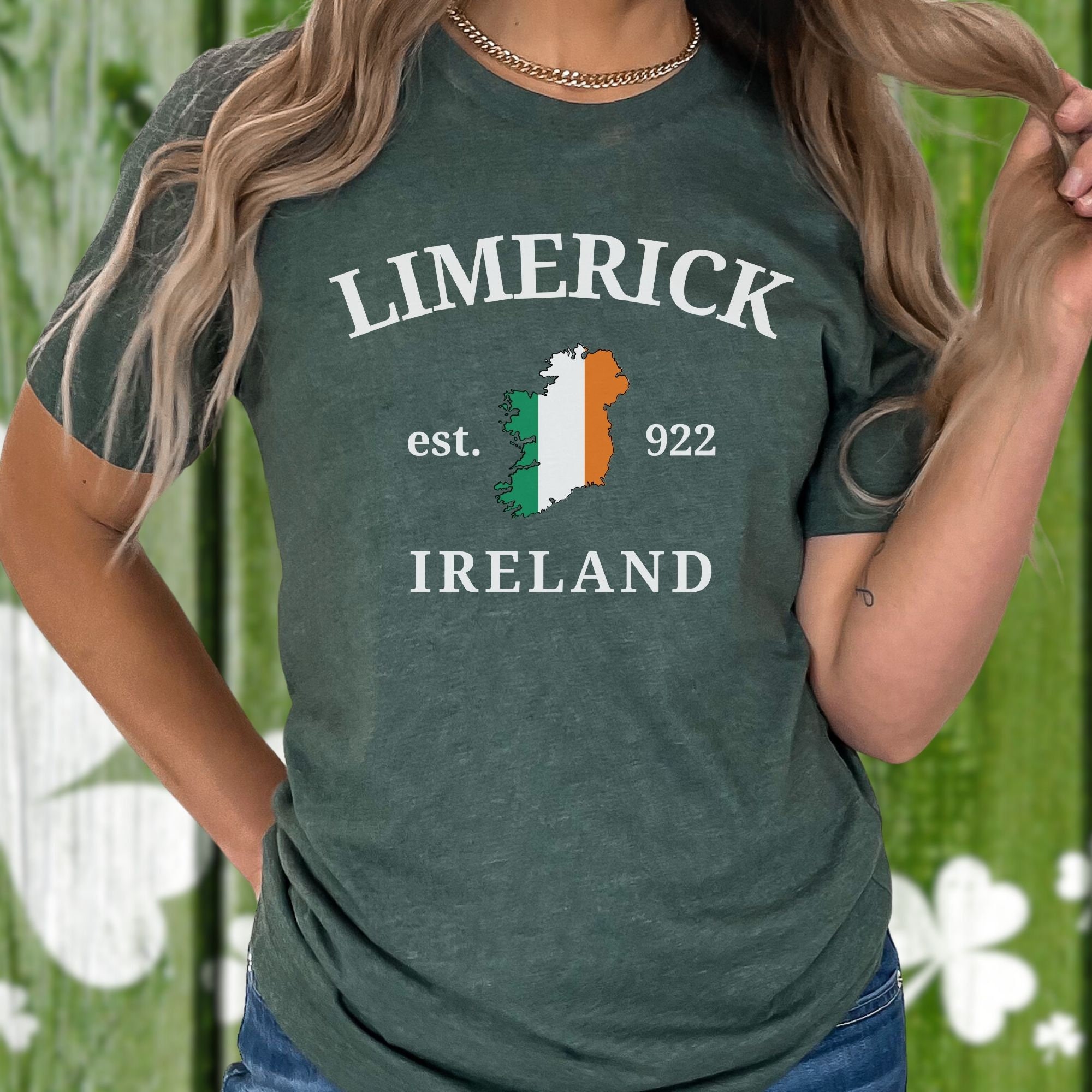 Limerick Shirt, Ireland Map Graphic Tee, Irish Pride Flag T-shirt St ...
