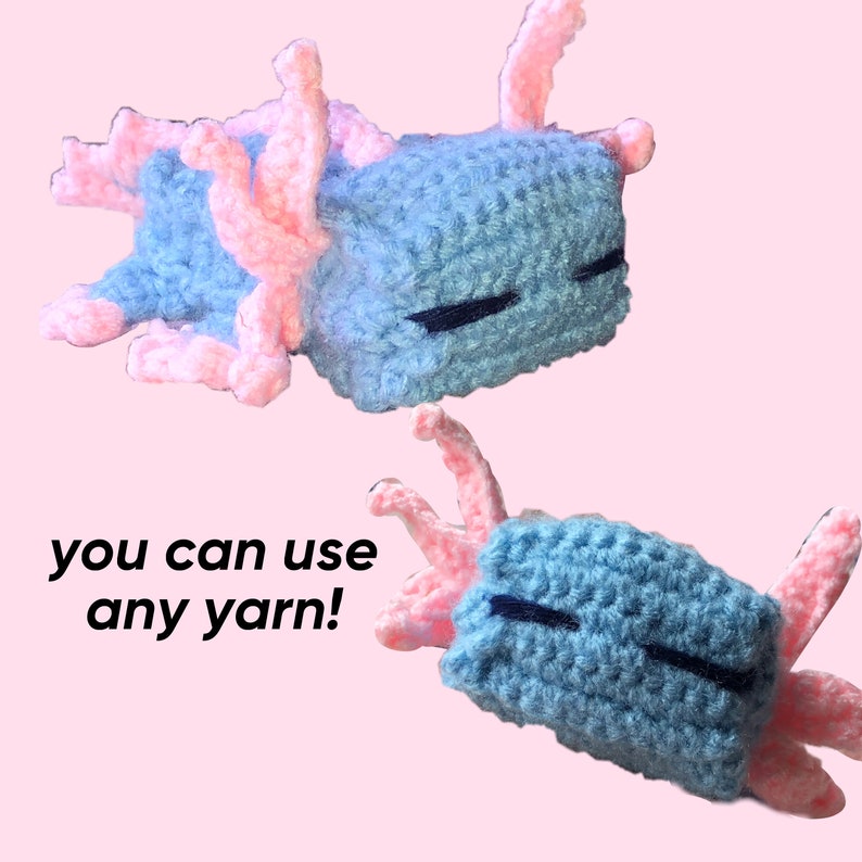 Minecraft Axolotl Crochet PATTERN, Cute Axolotl Gaming Plush Amigurumi ...