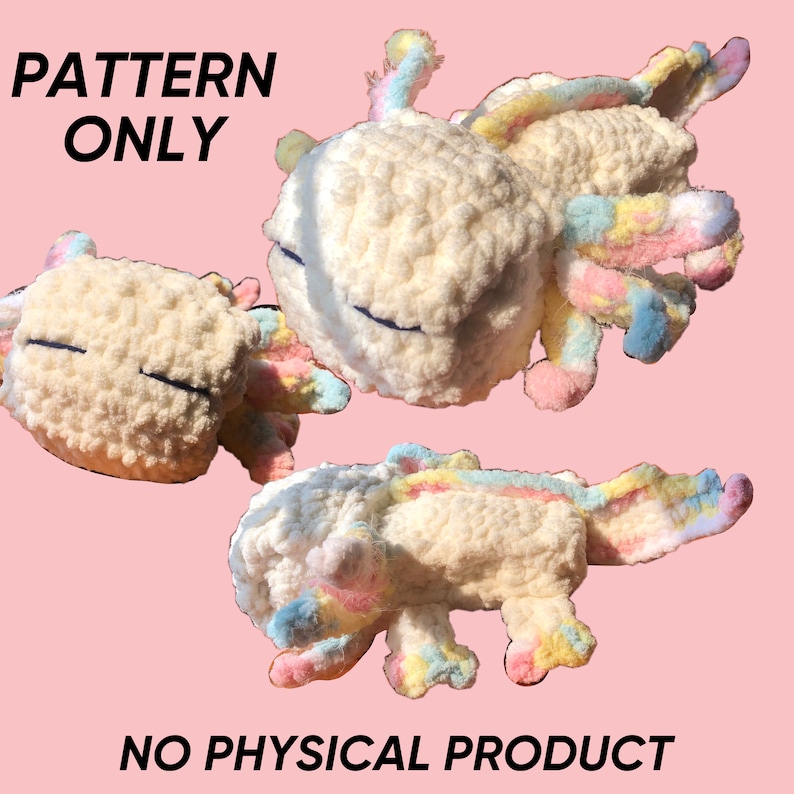 Minecraft Axolotl Crochet PATTERN, Cute Axolotl Gaming Plush Amigurumi ...