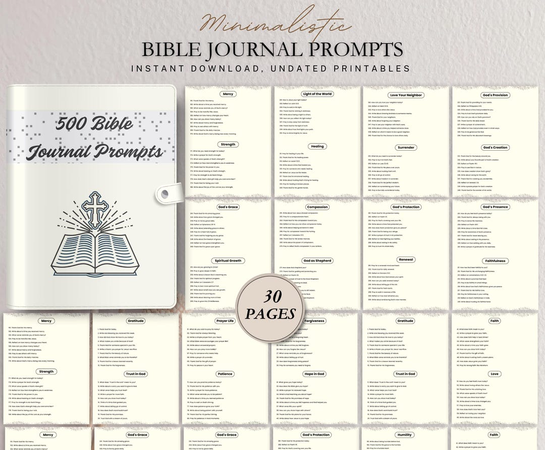Bible Journal Prompts | Faith Study Questions | Christian Reflection ...